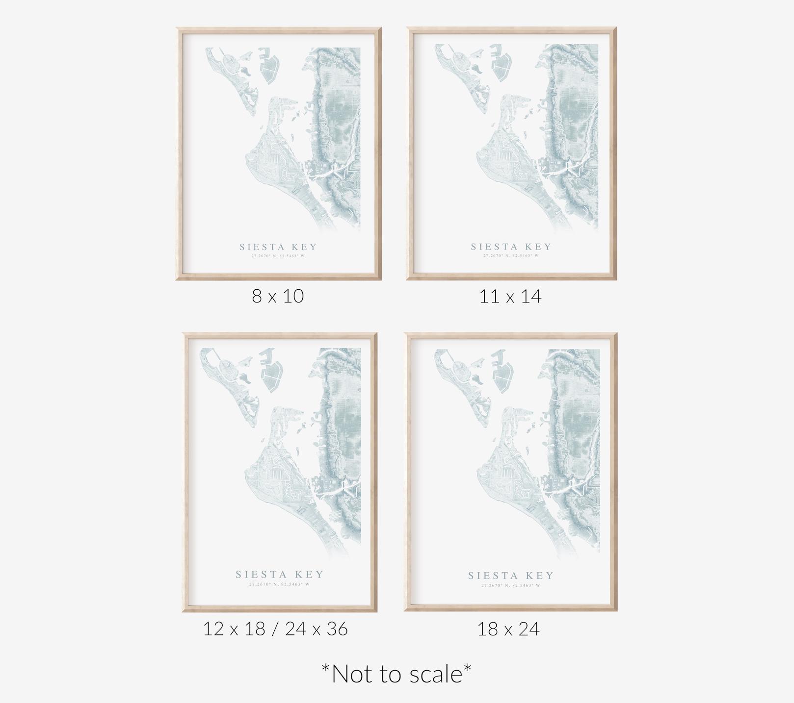 Siesta Key Florida Map Print, Map of Siesta Key Florida, Florida Beach ...