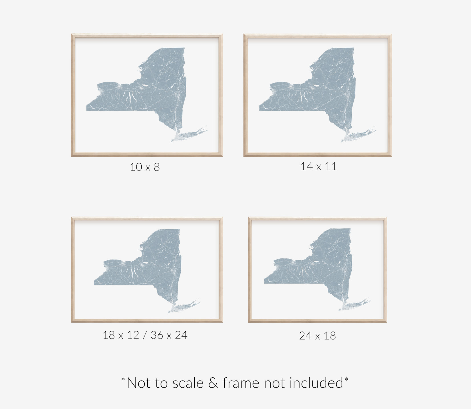 New York Map Print, New York State Poster, New York Gift, New York Wall ...