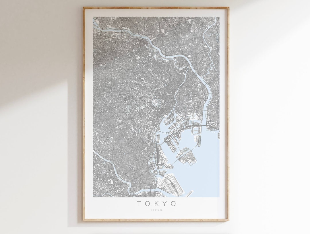 Tokyo Map Print, Tokyo Japan Map, Japan Poster, Japan Gift, Tokyo Gift ...