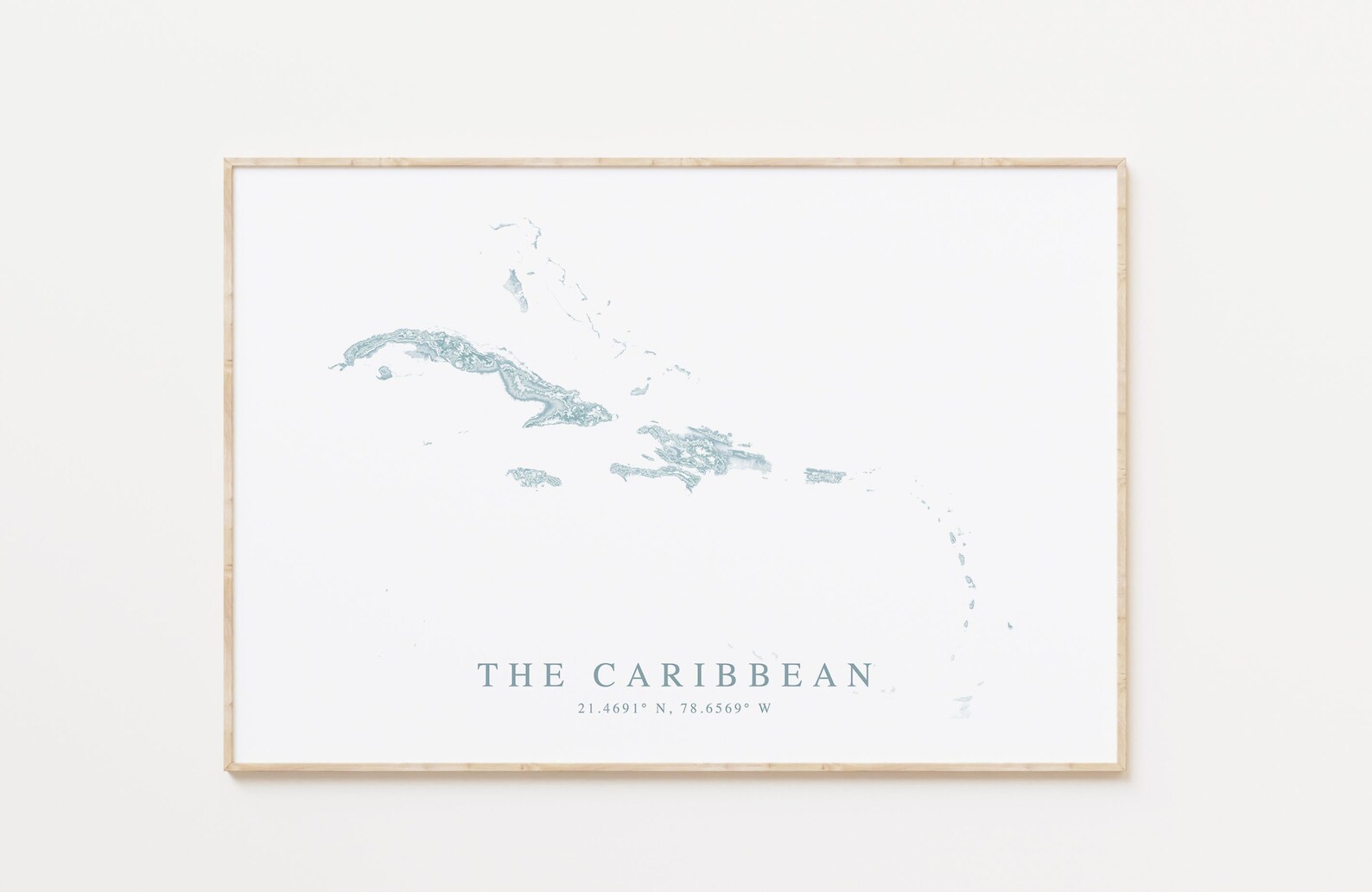 Caribbean Map Print, Caribbean Poster, Caribbean Wall Art, Map of the ...