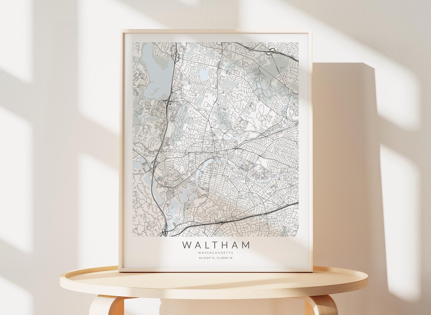 Map Of Waltham Ma And Surrounding Towns