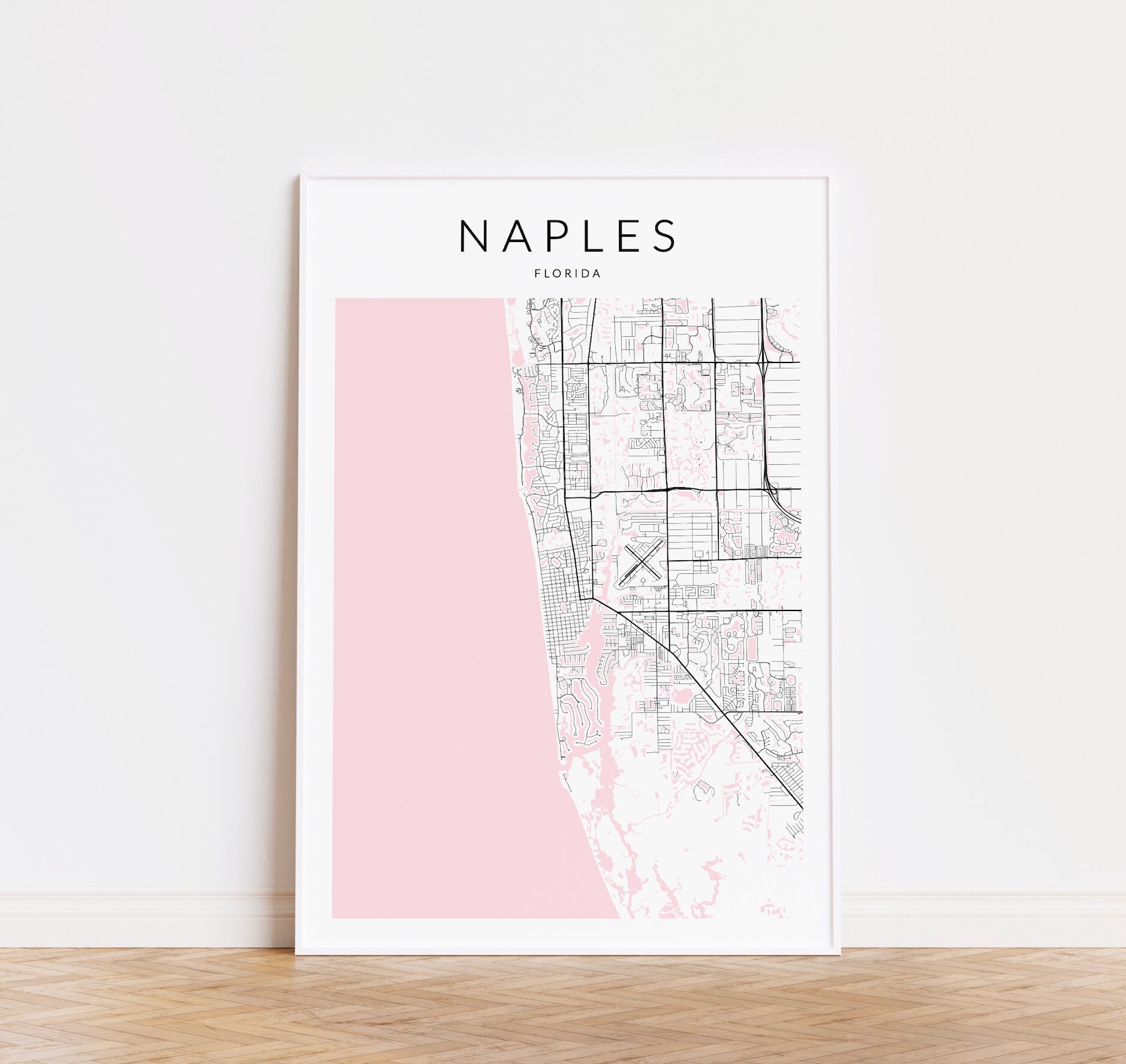 Naples Florida Map Print, Naples Poster, Naples Florida Decor, Florida ...