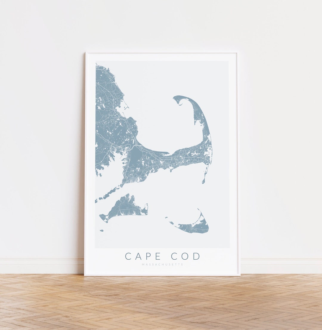 Cape Cod Print Cape Cod Map Poster Minimalist Map Cape Cod - Etsy