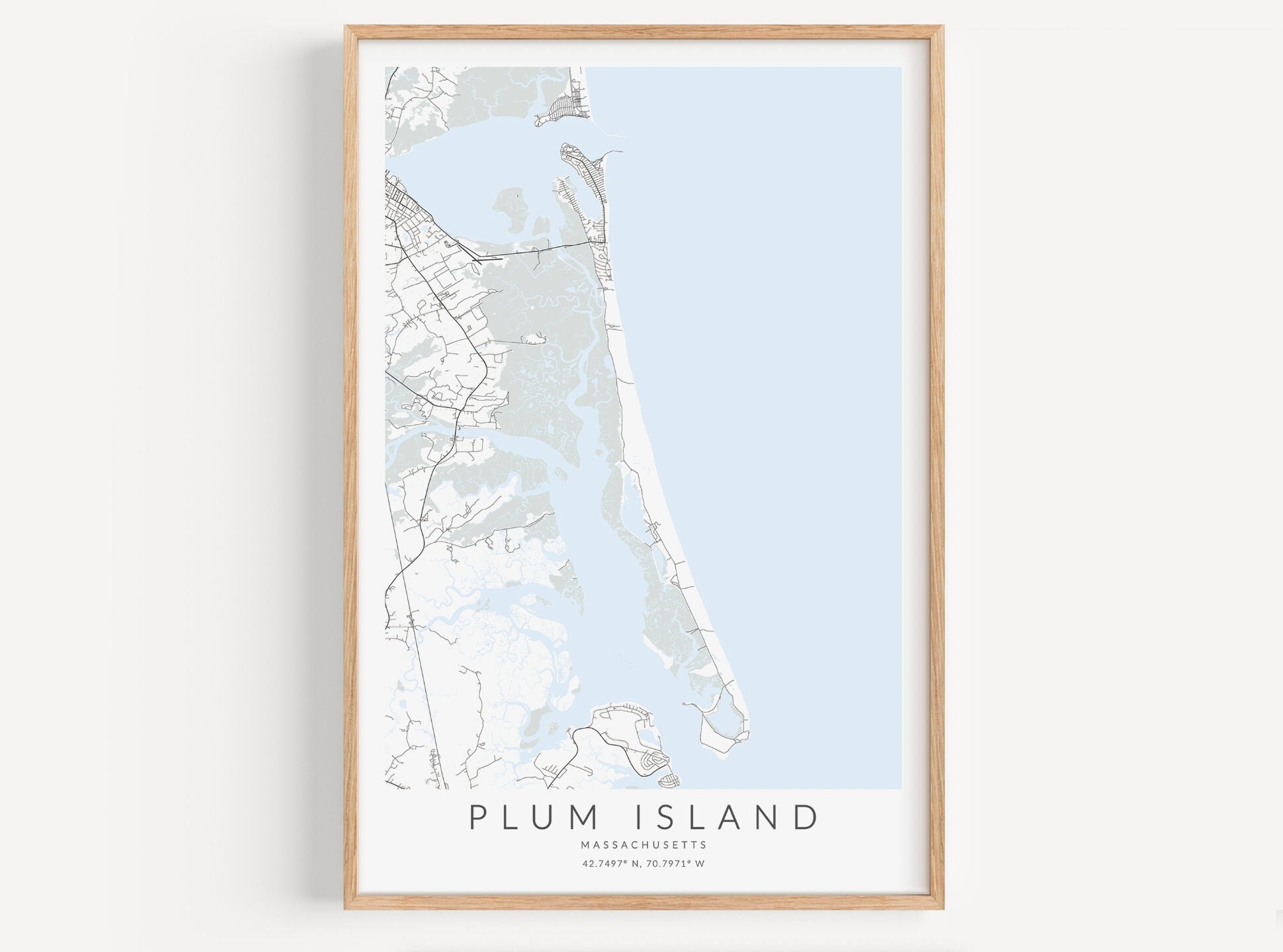 Plum Island Map Print, Newburyport Map Print, Massachusetts Decor, Plum ...