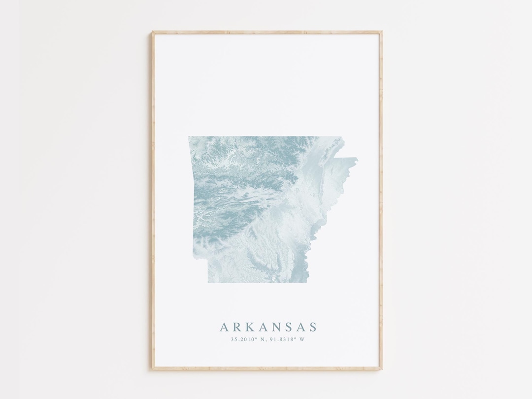 Arkansas State Map Print, Arkansas Poster, Map of Arkansas, Arkansas ...