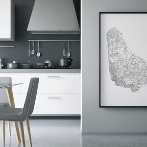 Barbados Map Print | Barbados Island Map | Barbados Poster | Barbados ...