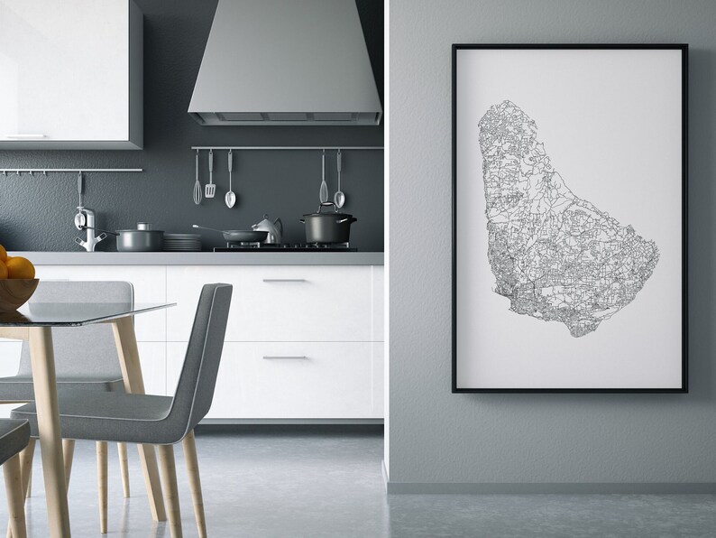 Barbados Map Print Barbados Island Map Barbados Poster Barbados Gift ...