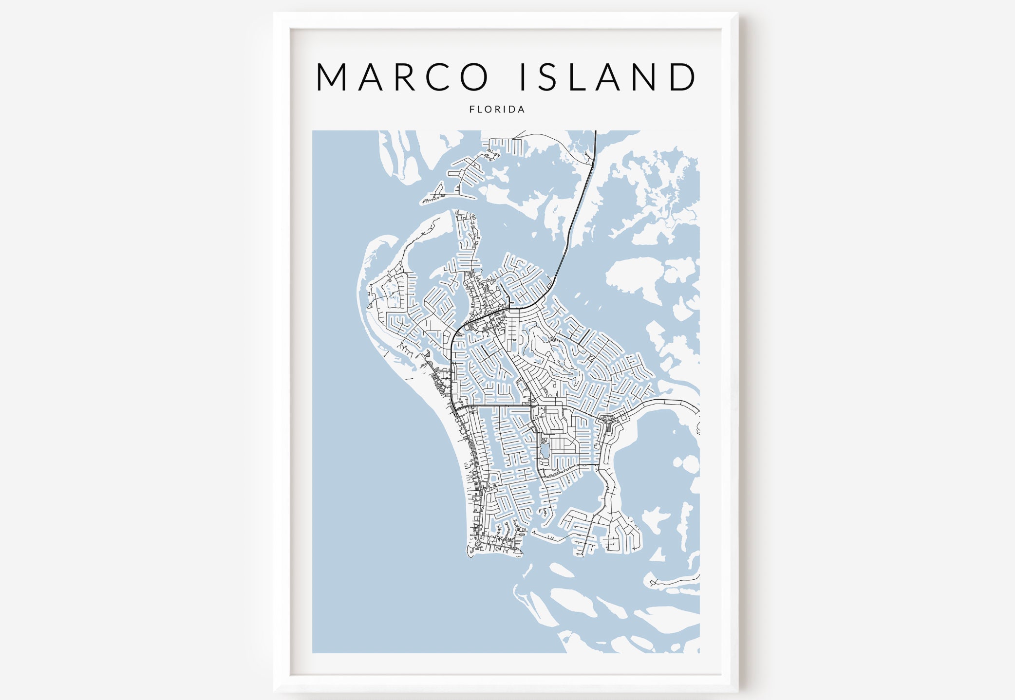Marco Island Map Print, Florida Map Print, Marco Island Florida Poster ...