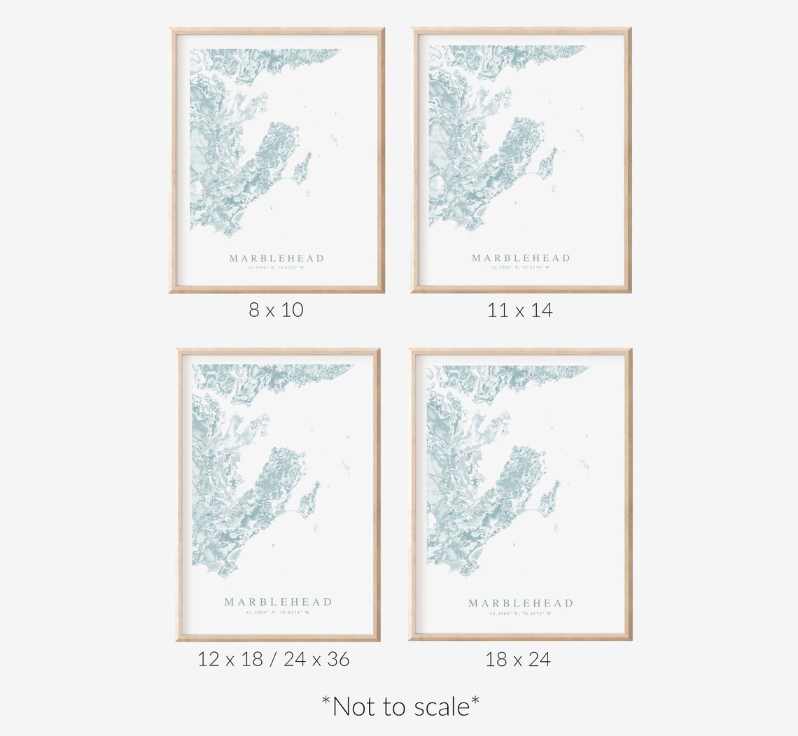 Marblehead Massachusetts Map Print, Marblehead Gift, North Shore MA ...