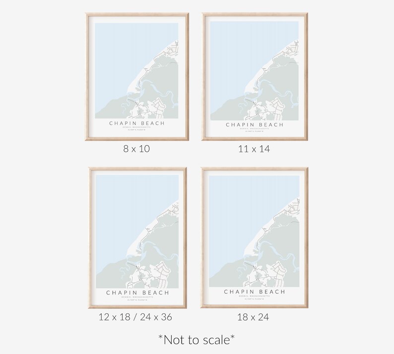 Chapin Beach Map Print, Cape Cod Map Print, Dennis Massachusetts Poster ...