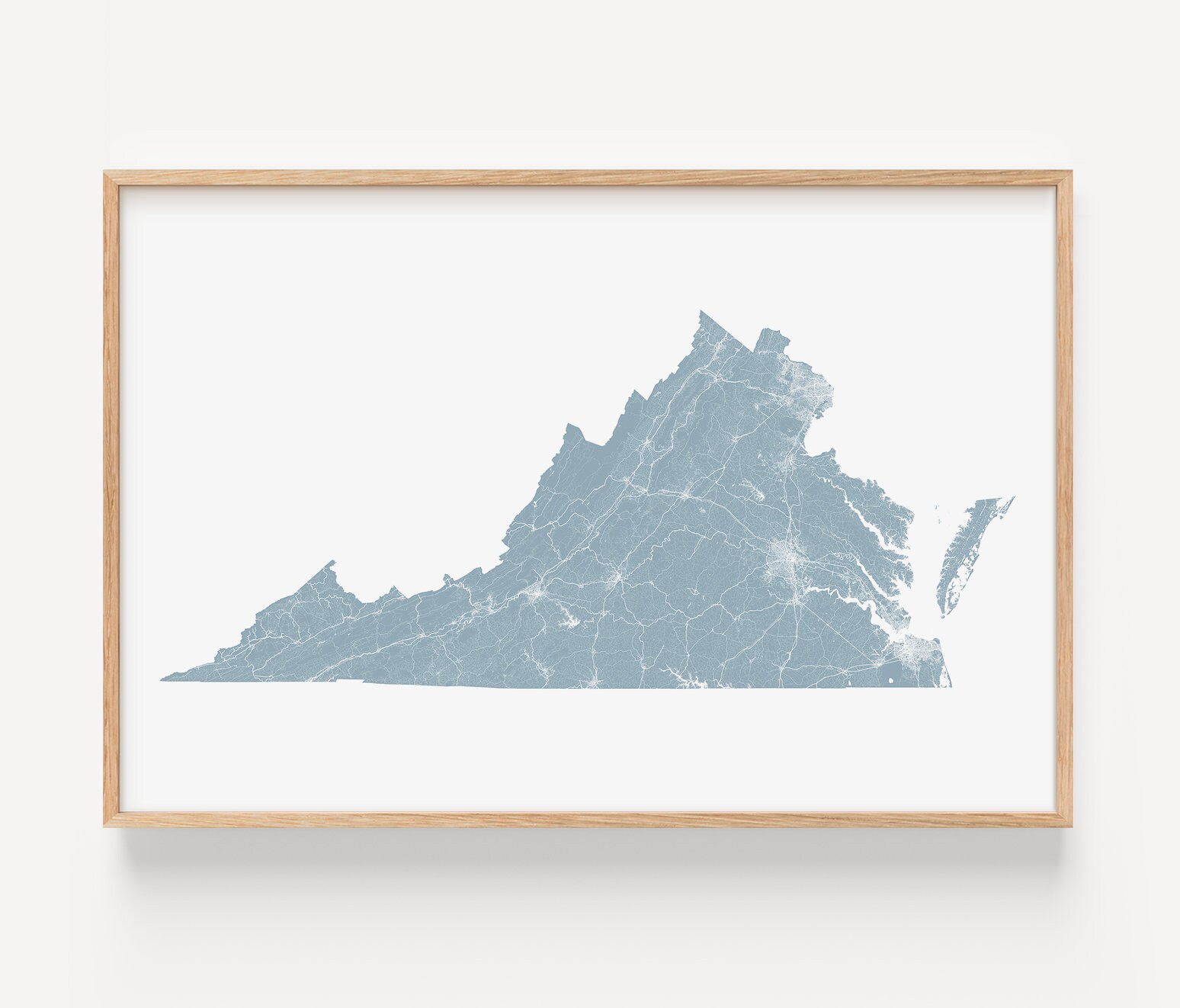 Virginia Map Print, Virginia Poster, Virginia Gift, Virginia Wall Art ...