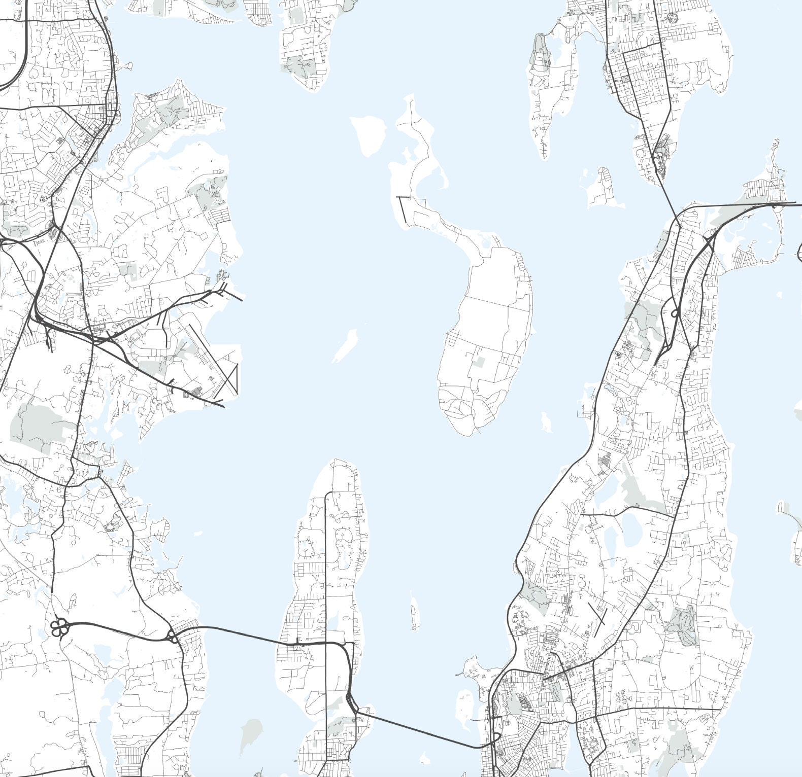 Narragansett Bay Map Print, Narragansett Bay Poster, Rhode Island Art ...