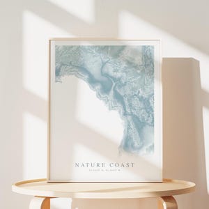 Nature Coast Map Print, Map of Nature Coast Florida, Florida Beach Home ...