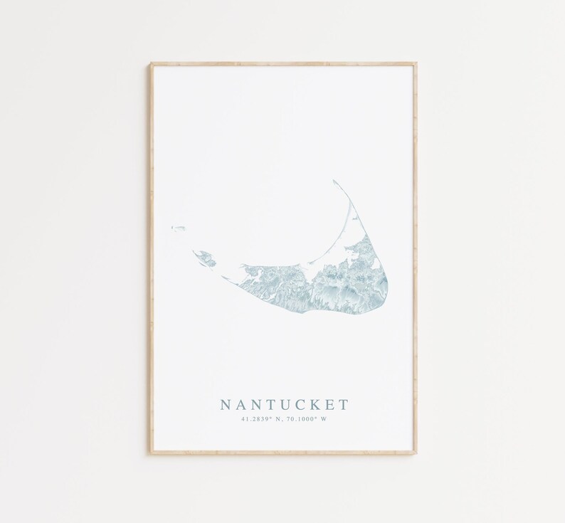Nantucket Map Poster, Nantucket Map Decor, Nantucket Poster, Nantucket ...