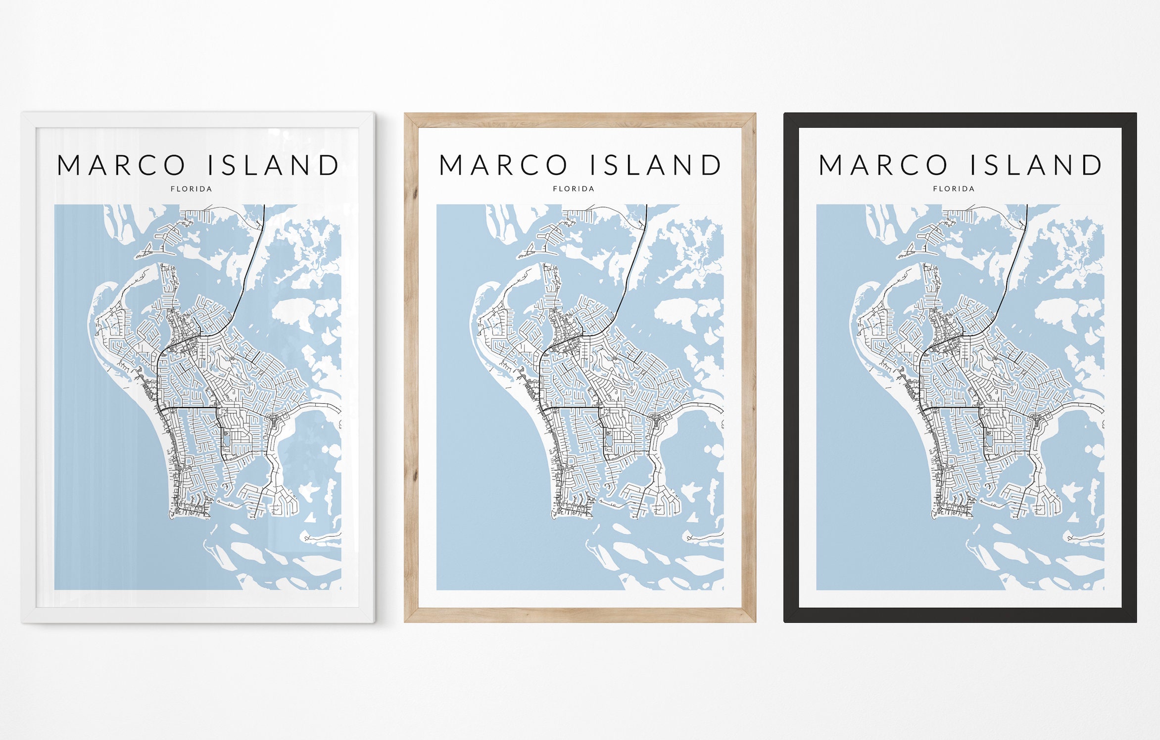 Marco Island Map Print, Florida Map Print, Marco Island Florida Poster ...