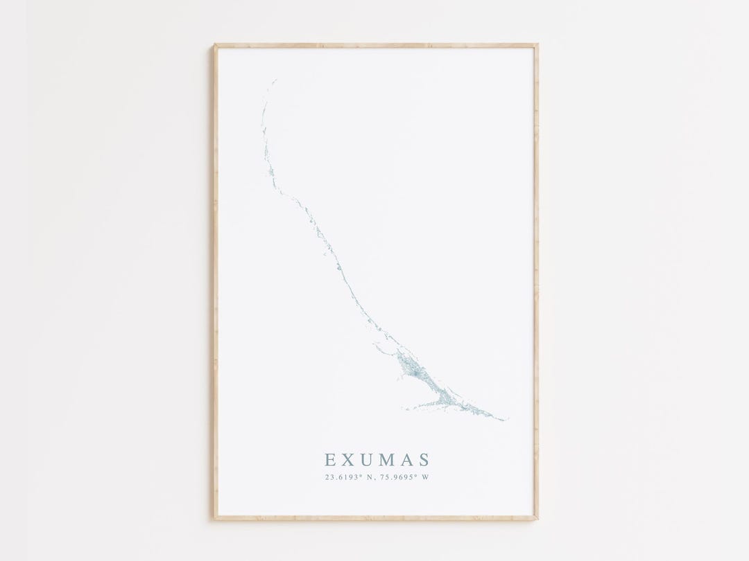 Exumas Bahamas Map Print, Map of the Bahamas, Exumas Bahamas, Bahamas ...