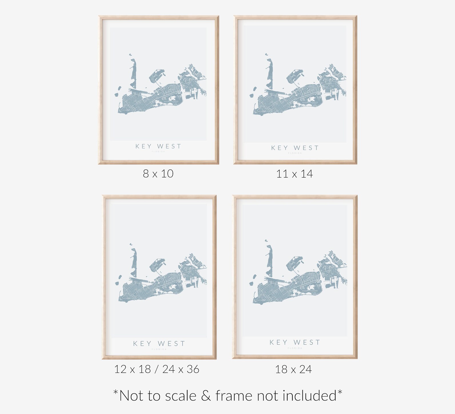 Key West Map Print, Florida Keys Map Print, Key West Poster, Key West Gift, Key West Florida ...