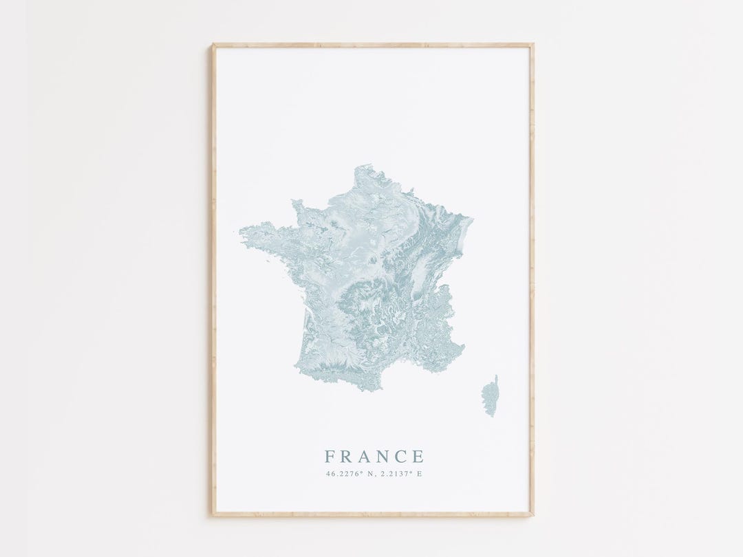 France Map Print, France Poster, Paris France, Paris Gift, French Art ...