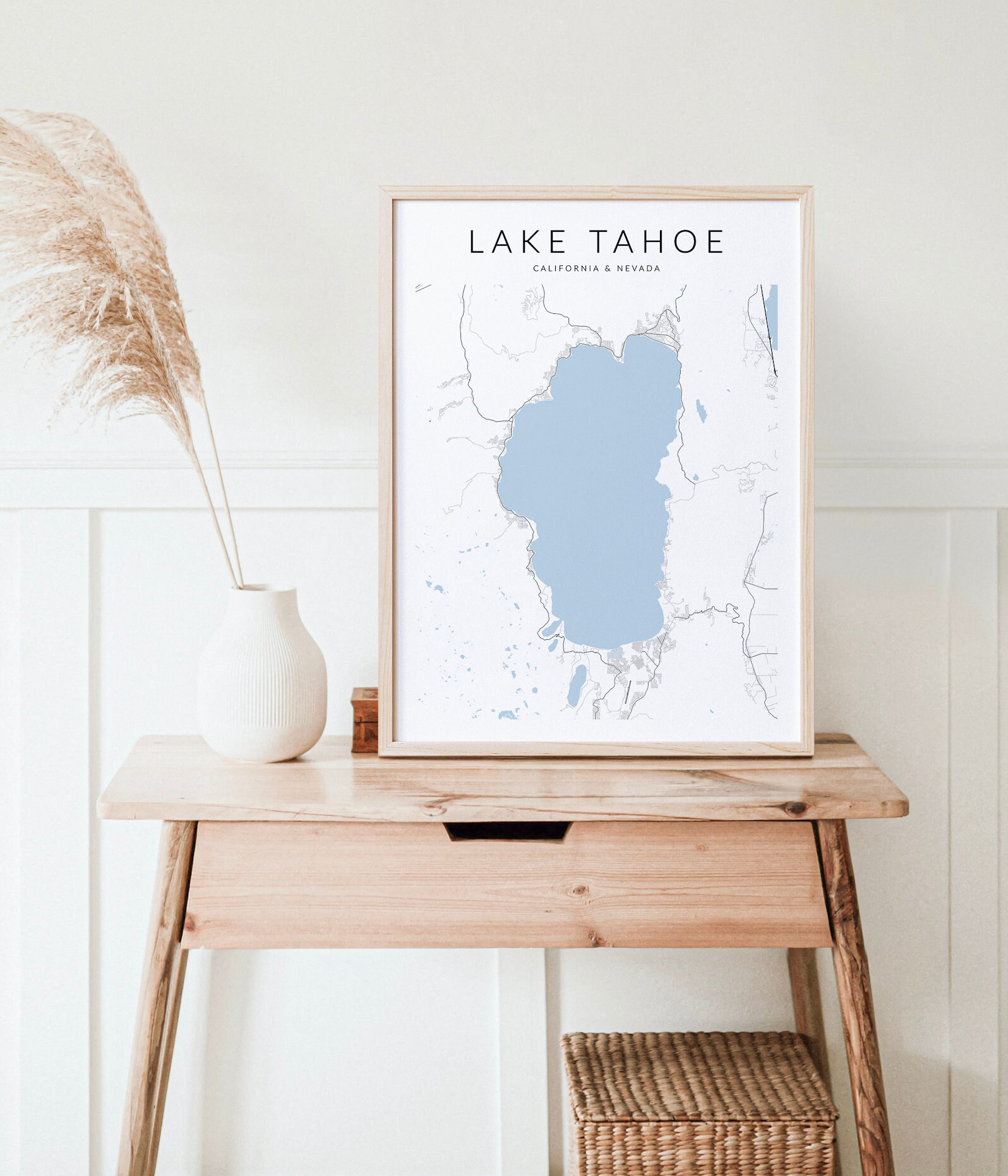 Lake Tahoe Map Print Lake Tahoe Poster Minimalist Map Lake - Etsy