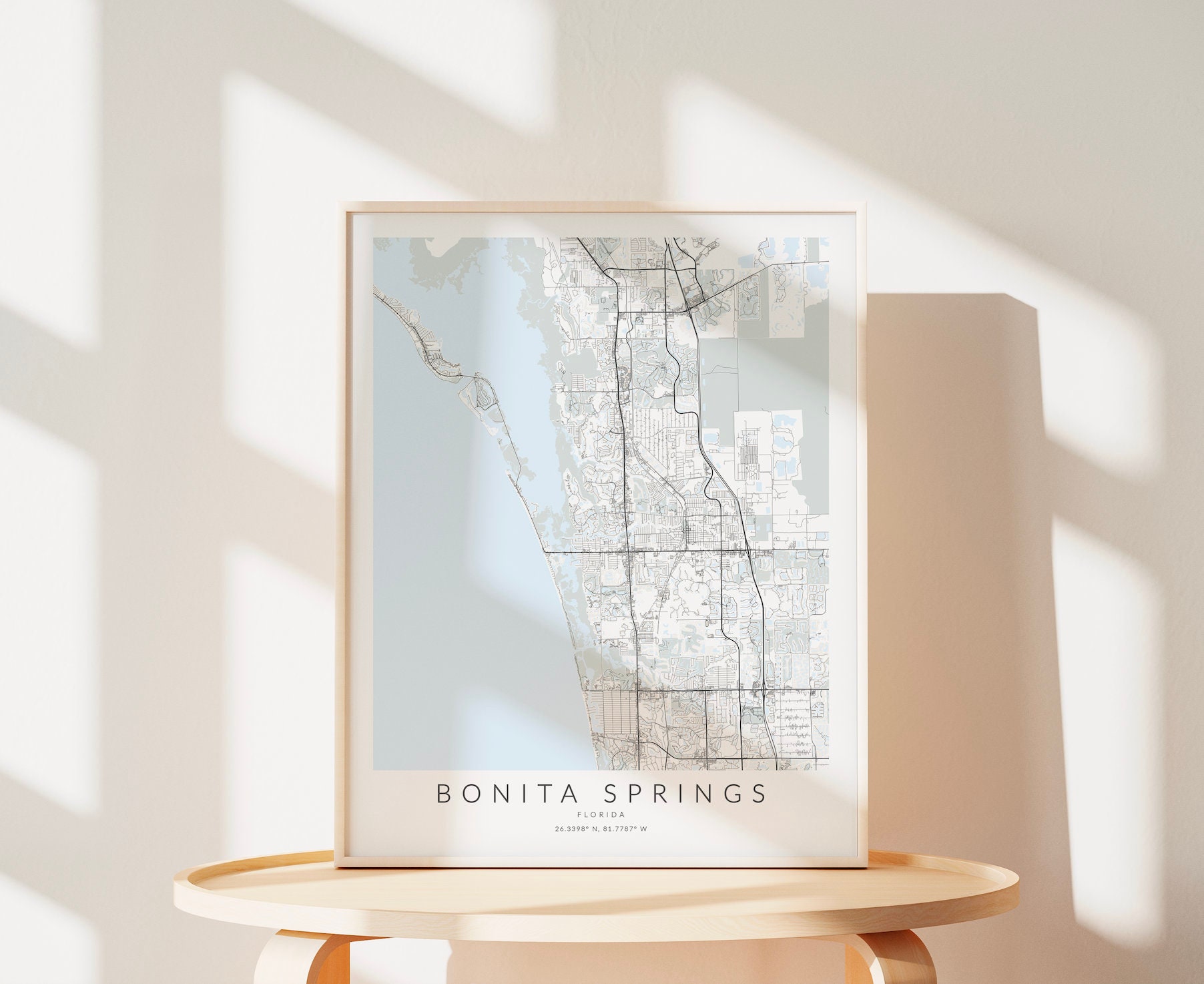 Bonita Springs Map Print, Florida Map Print, Bonita Springs Poster ...