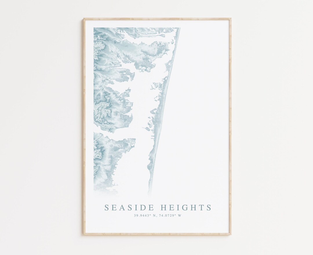 Seaside Heights New Jersey Map Print, Seaside Heights Poster, Seaside ...