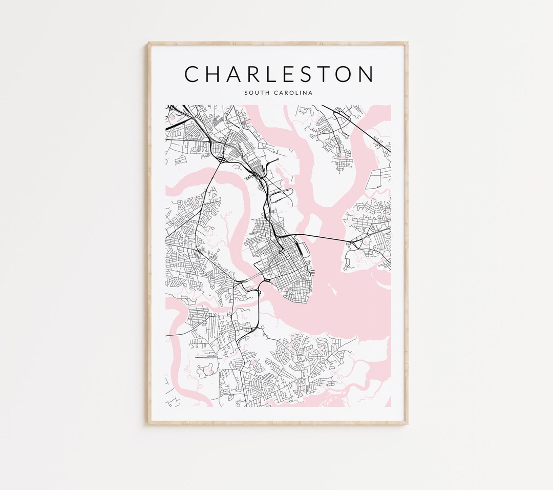 Charleston South Carolina Map Print, Charleston City Map, Charleston ...