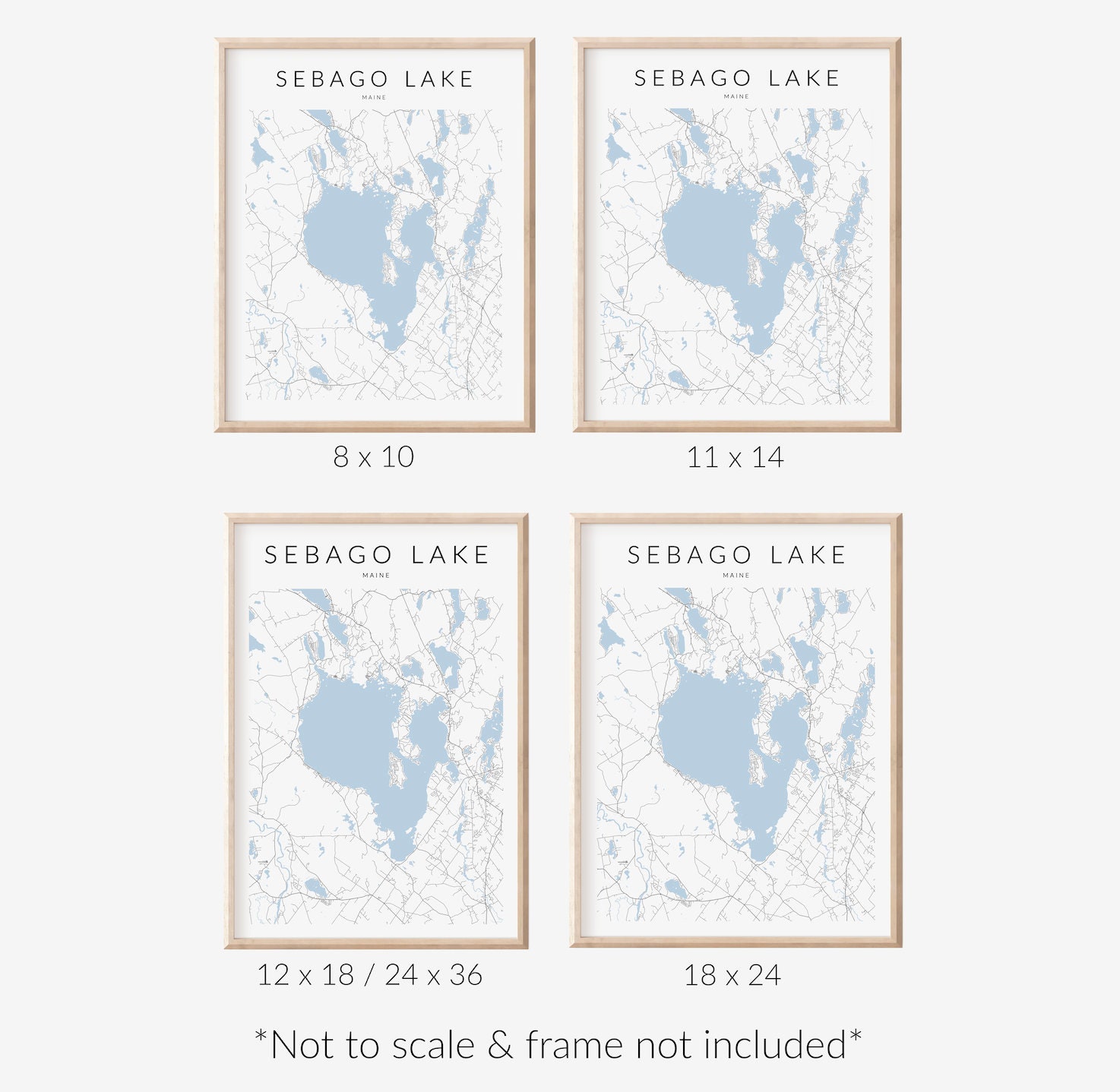 Sebago Lake Map Print Sebago Lake Poster Maine Wall Art - Etsy