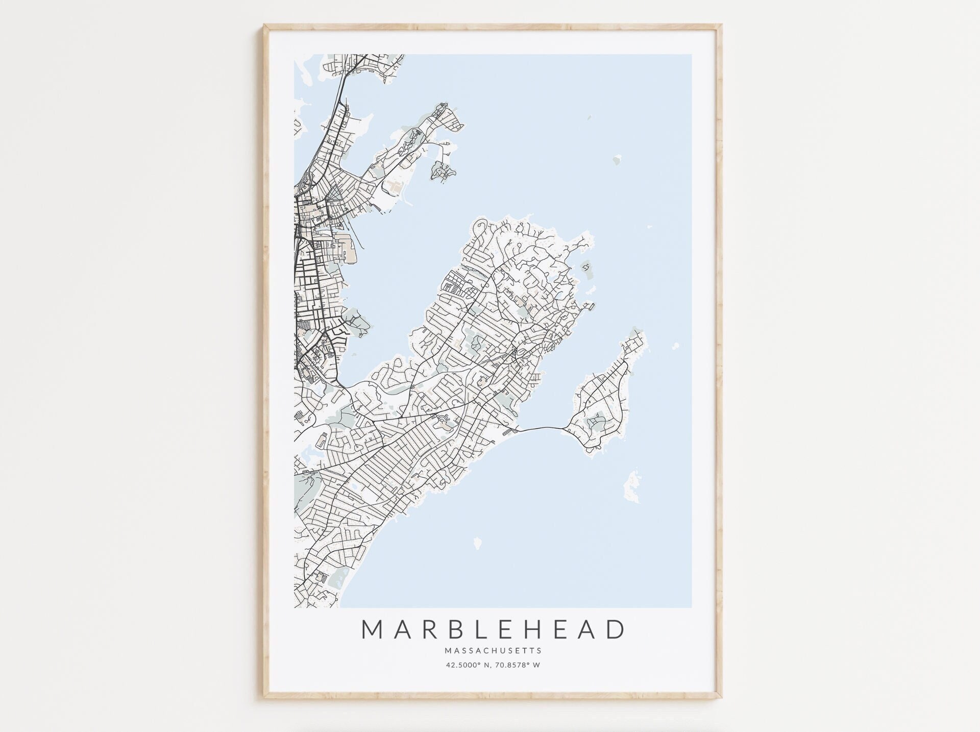 Marblehead Massachusetts Map Print, Map of Marblehead MA, Marblehead ...