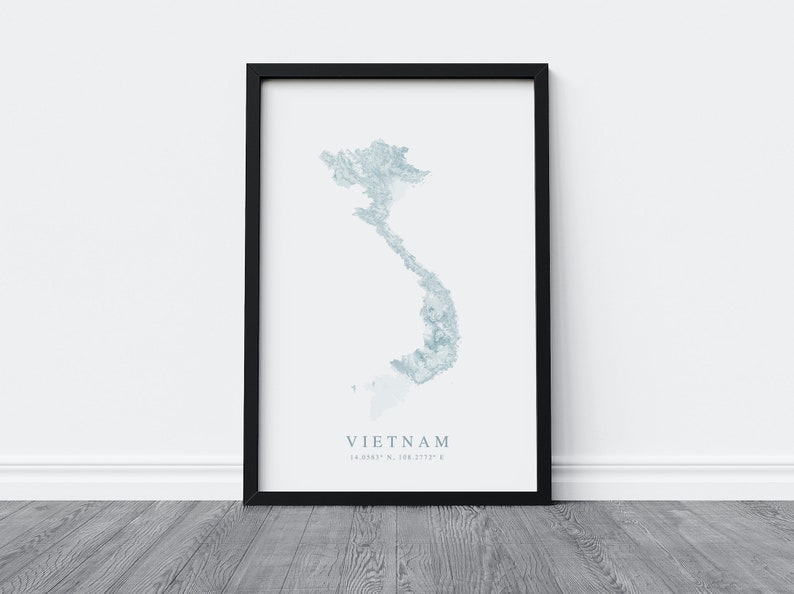 Vietnam Map Print, Map of Vietnam, Hanoi Vietnam, Vietnam Map Gift ...