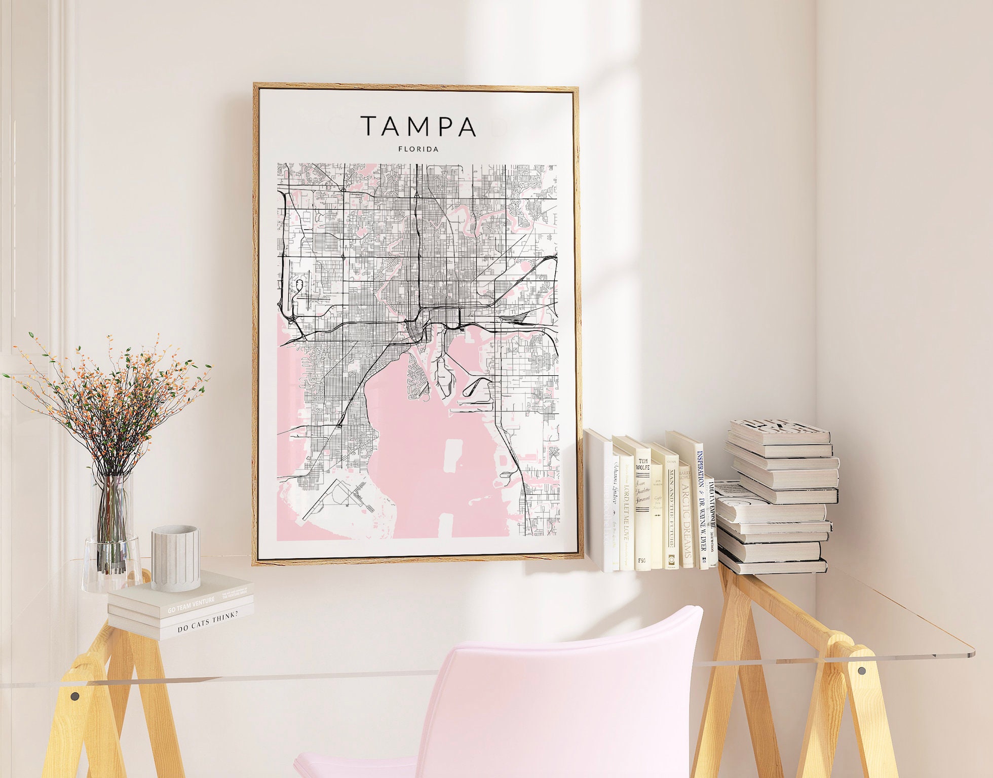 Tampa Florida Map Print Tampa Poster Tampa Florida Decor - Etsy
