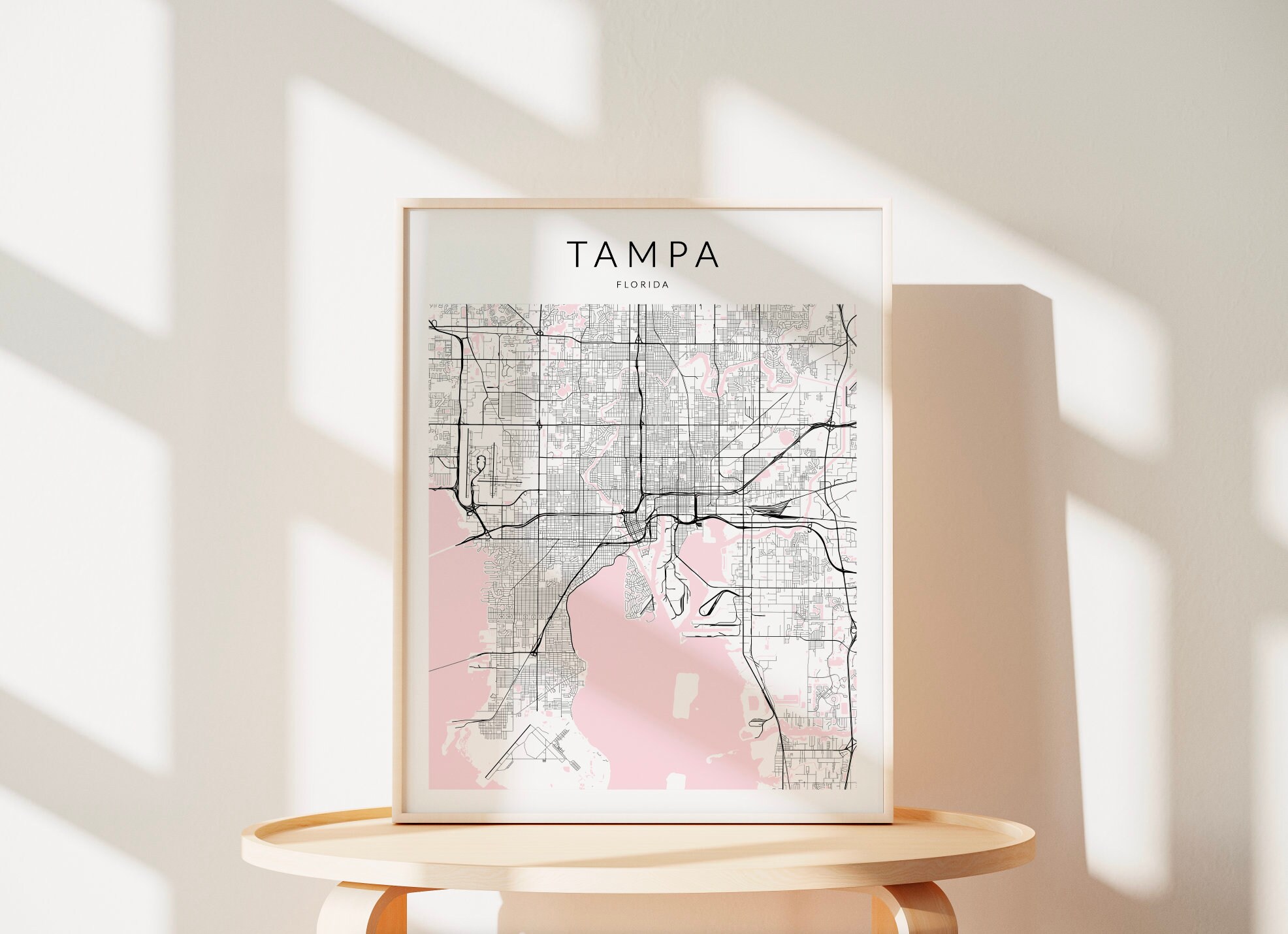 Tampa Florida Map Print Tampa Poster Tampa Florida Decor - Etsy