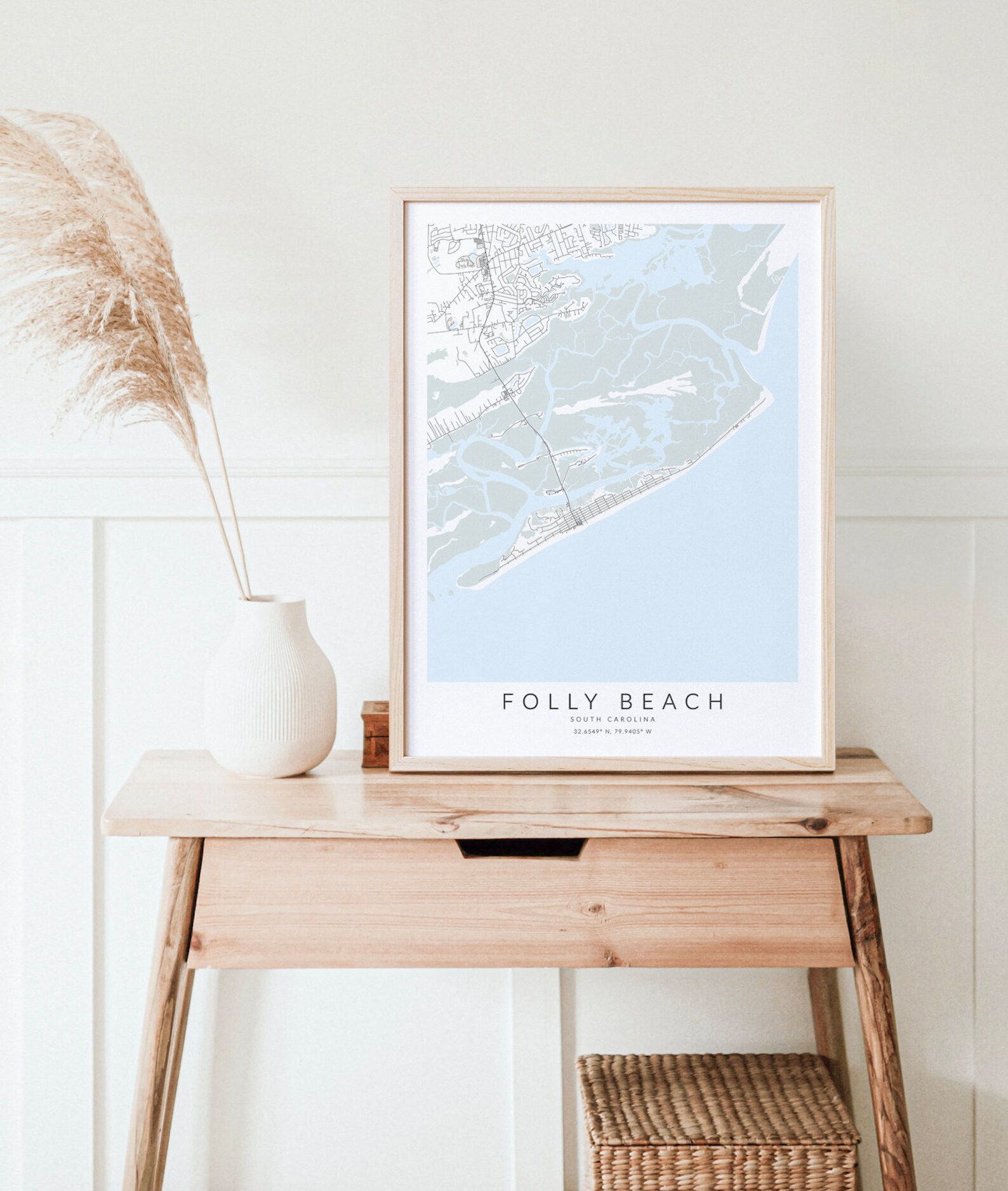 Folly Beach South Carolina Map Print, Map of Folly Beach, Charleston ...