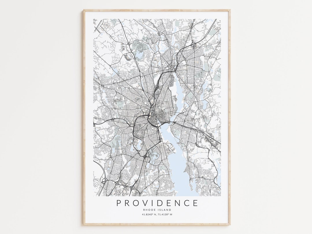 Providence Map Print, Providence Rhode Island Poster, Providence Gift ...