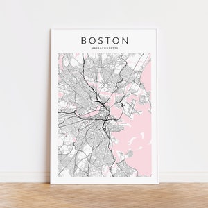 Boston Poster, Boston Map Print, Minimalist Map, Massachusetts Map ...
