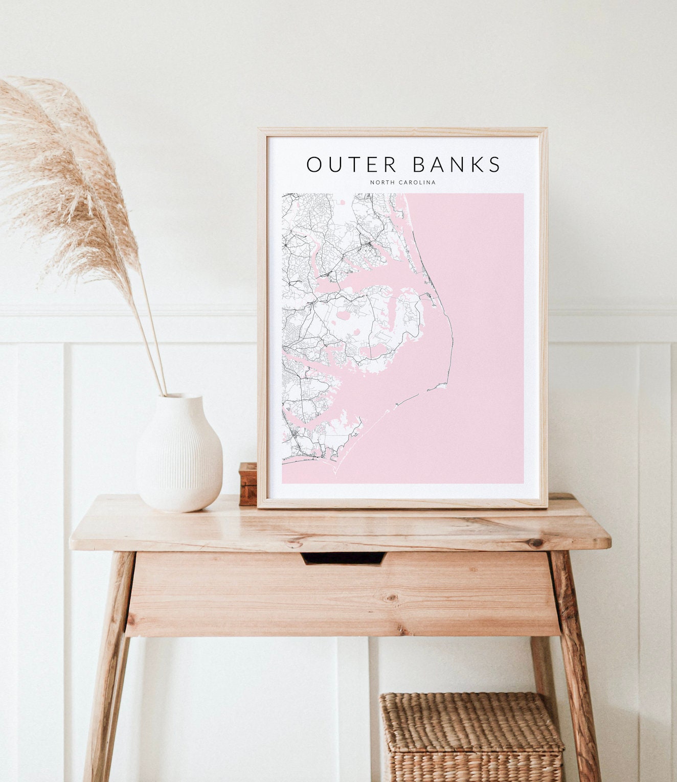 Outer Banks Poster Outer Banks Art Minimalist Map North - Etsy