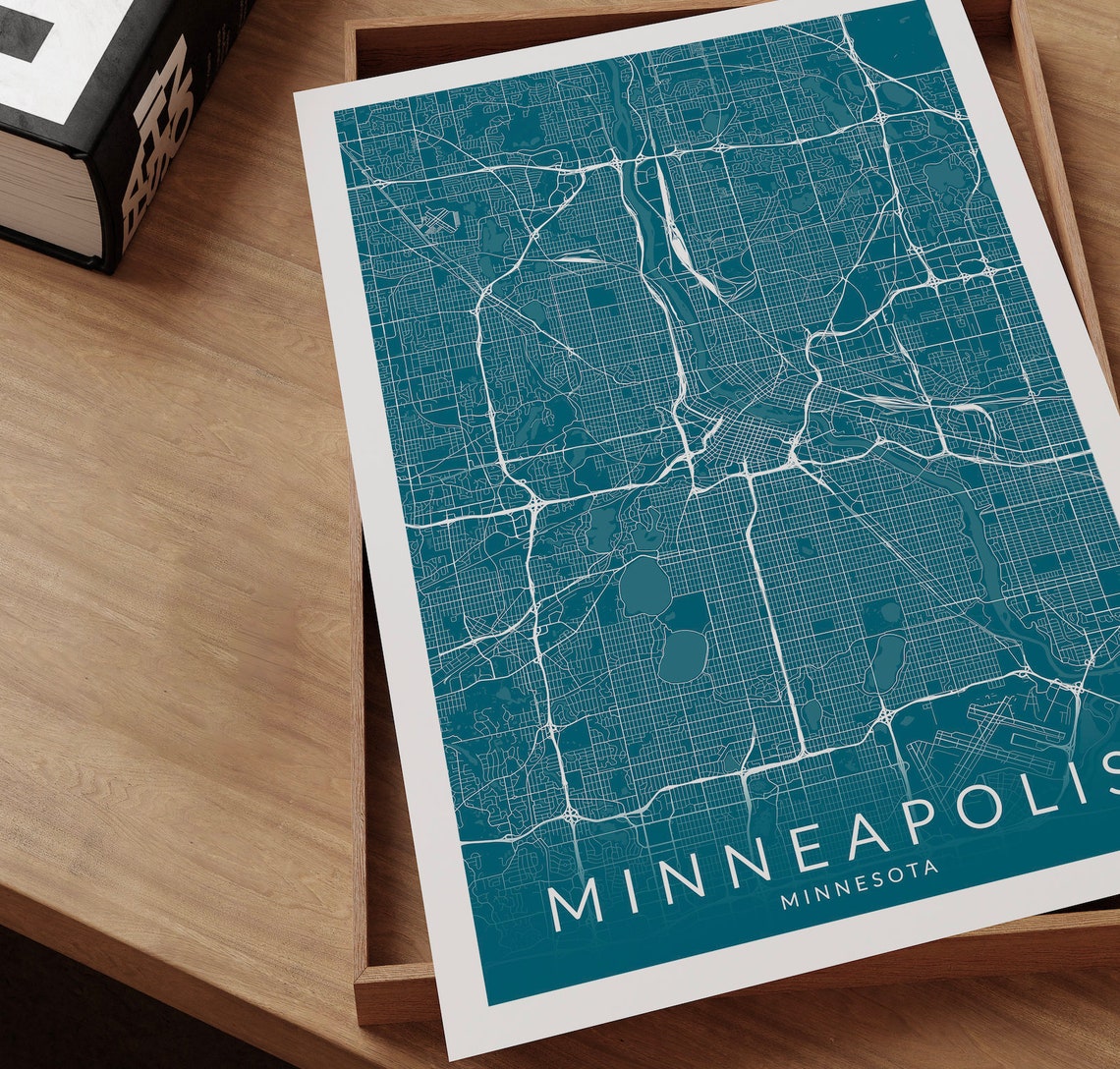 Minneapolis Map Print, Map of Minneapolis, Minnesota Wall Art ...