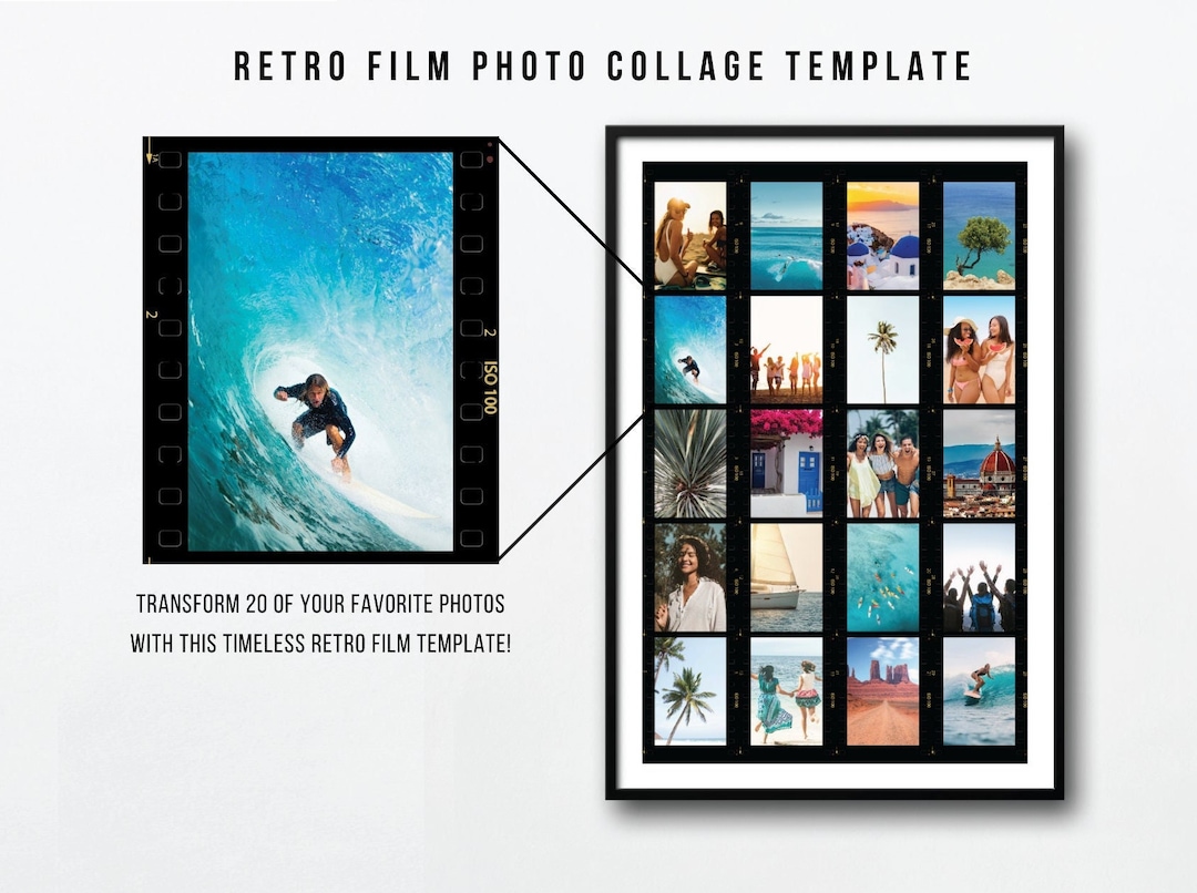 Personalized Film Photo Collage Template Custom Gift for Her Gift for ...