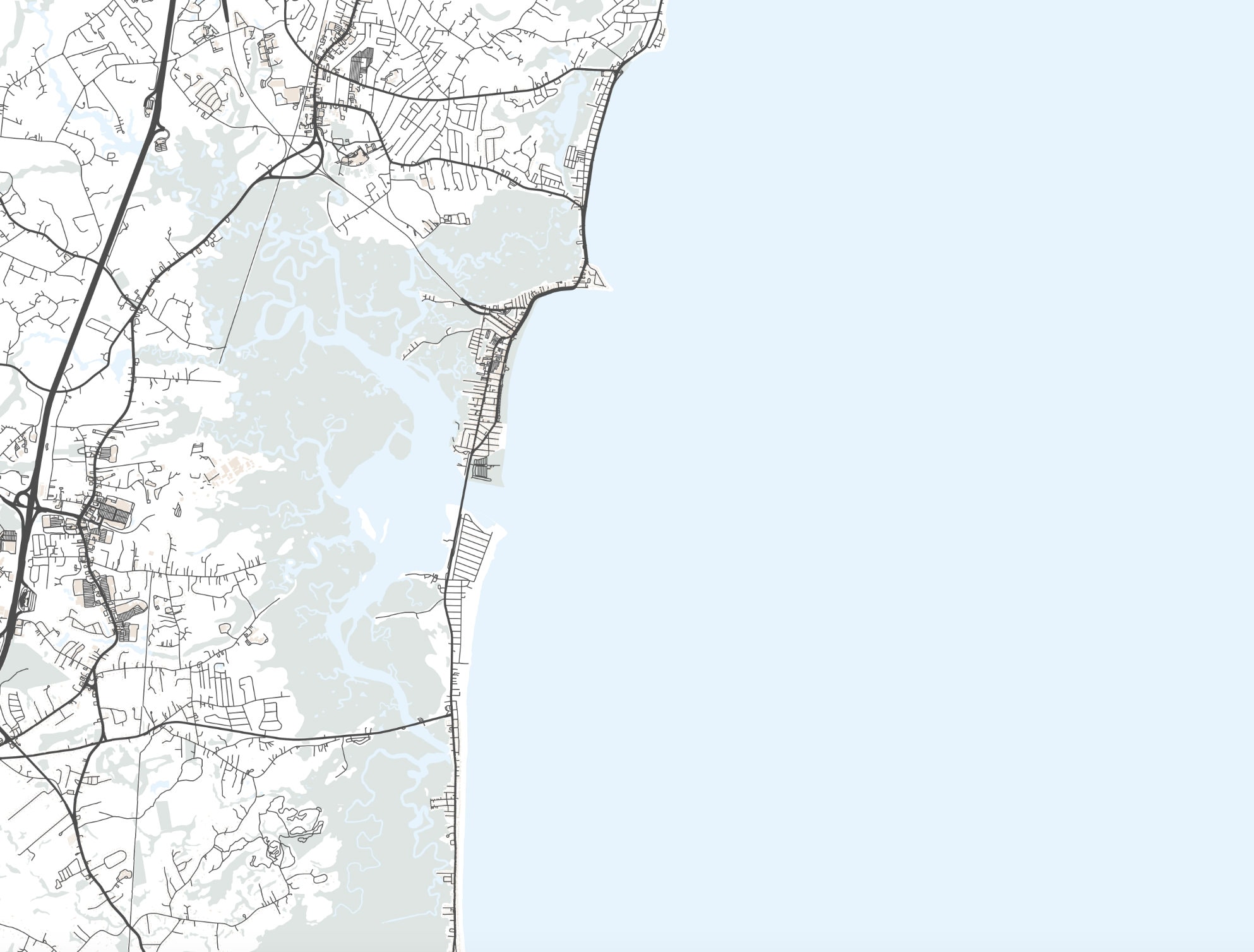 New Hampshire Coast Map Print, New Hampshire Map Poster, New England ...