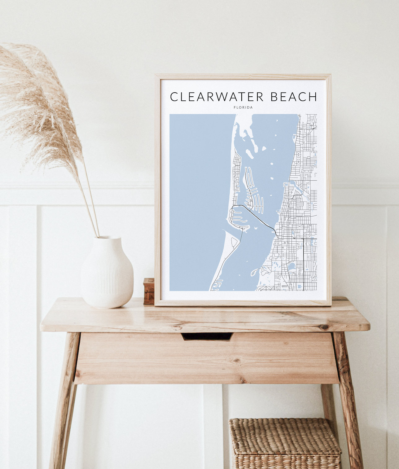 Clearwater Beach Map Print, Clearwater Map Print, Clearwater Beach ...