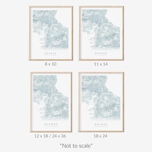 Bourne Map Print, Cape Cod Map Poster, Bourne Gift, Massachusetts Map ...