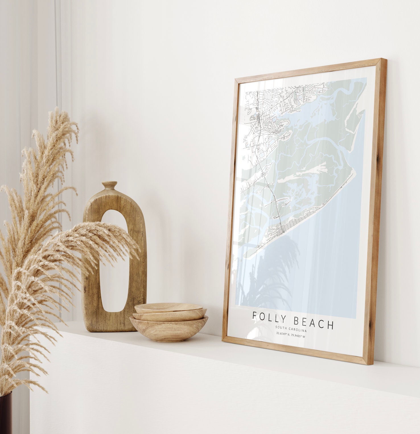 Folly Beach South Carolina Map Print, Map of Folly Beach, Charleston ...