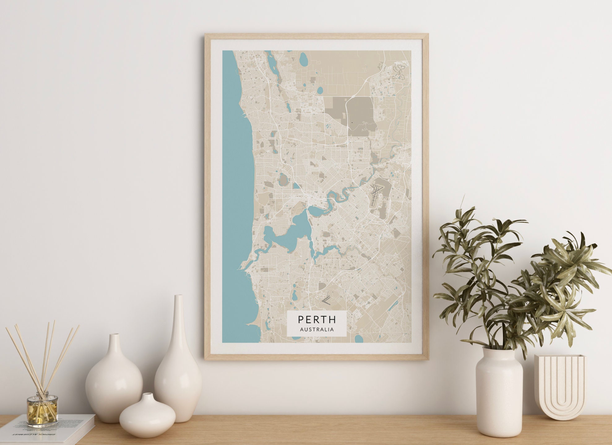 Perth Australia Map Print, Map of Perth, Australia Wall Art, Australia ...