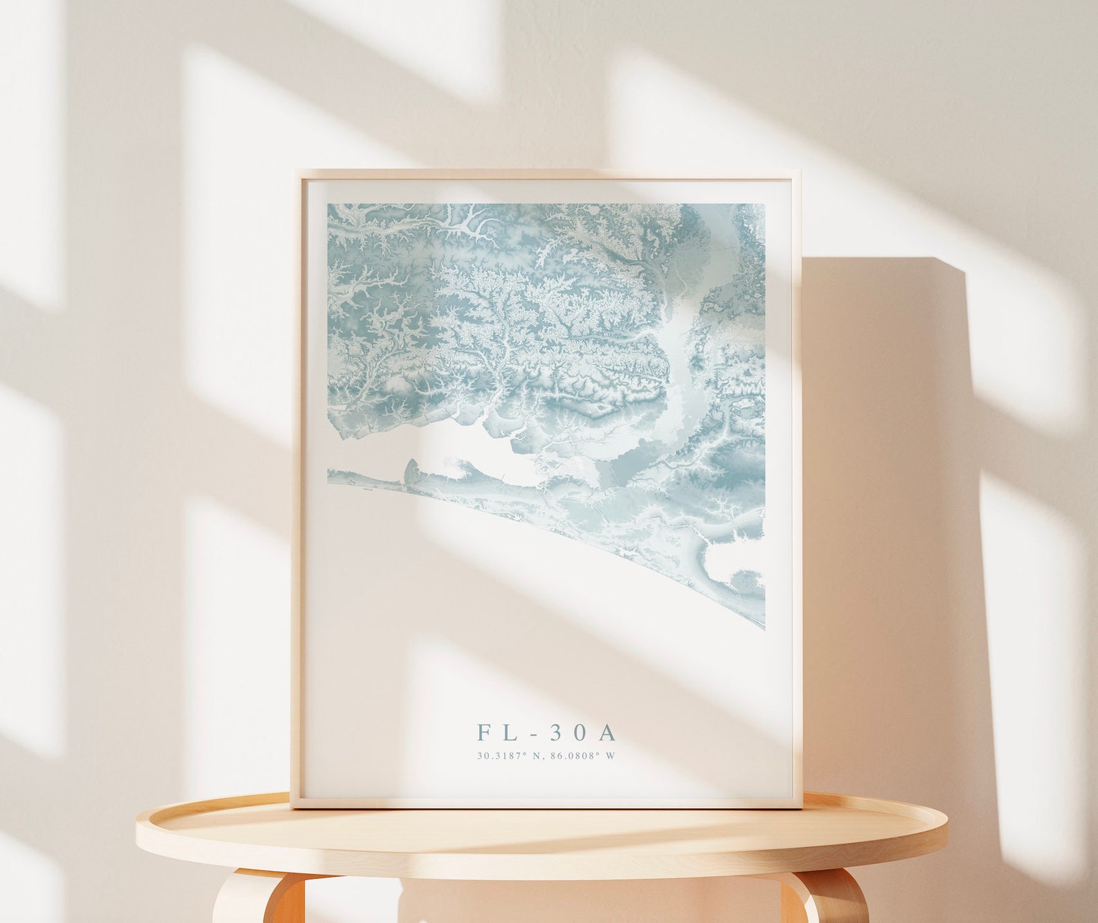 Highway 30A Map Print, 30A Wall Art, Florida 30A Poster, Miramar Beach ...