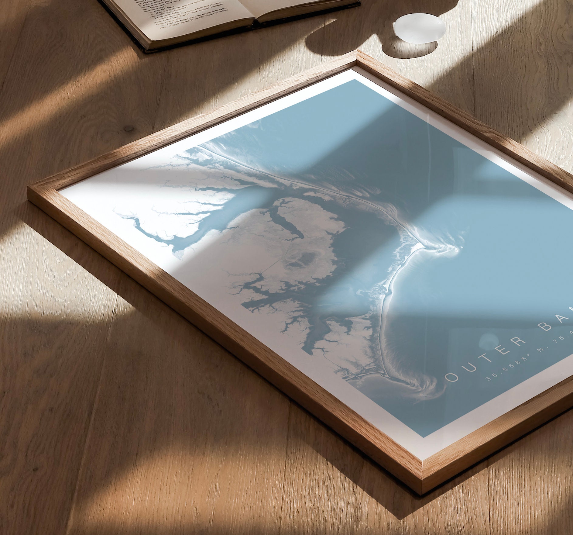 Outer Banks Map Print, Outer Banks Poster, Cape Hatteras Map Print ...