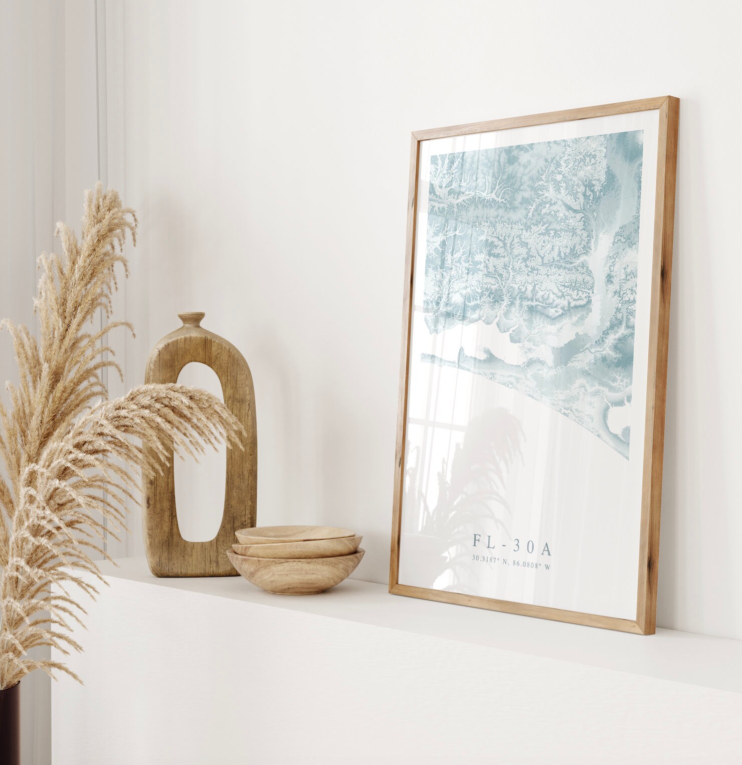 Highway 30A Map Print, 30A Wall Art, Florida 30A Poster, Miramar Beach ...