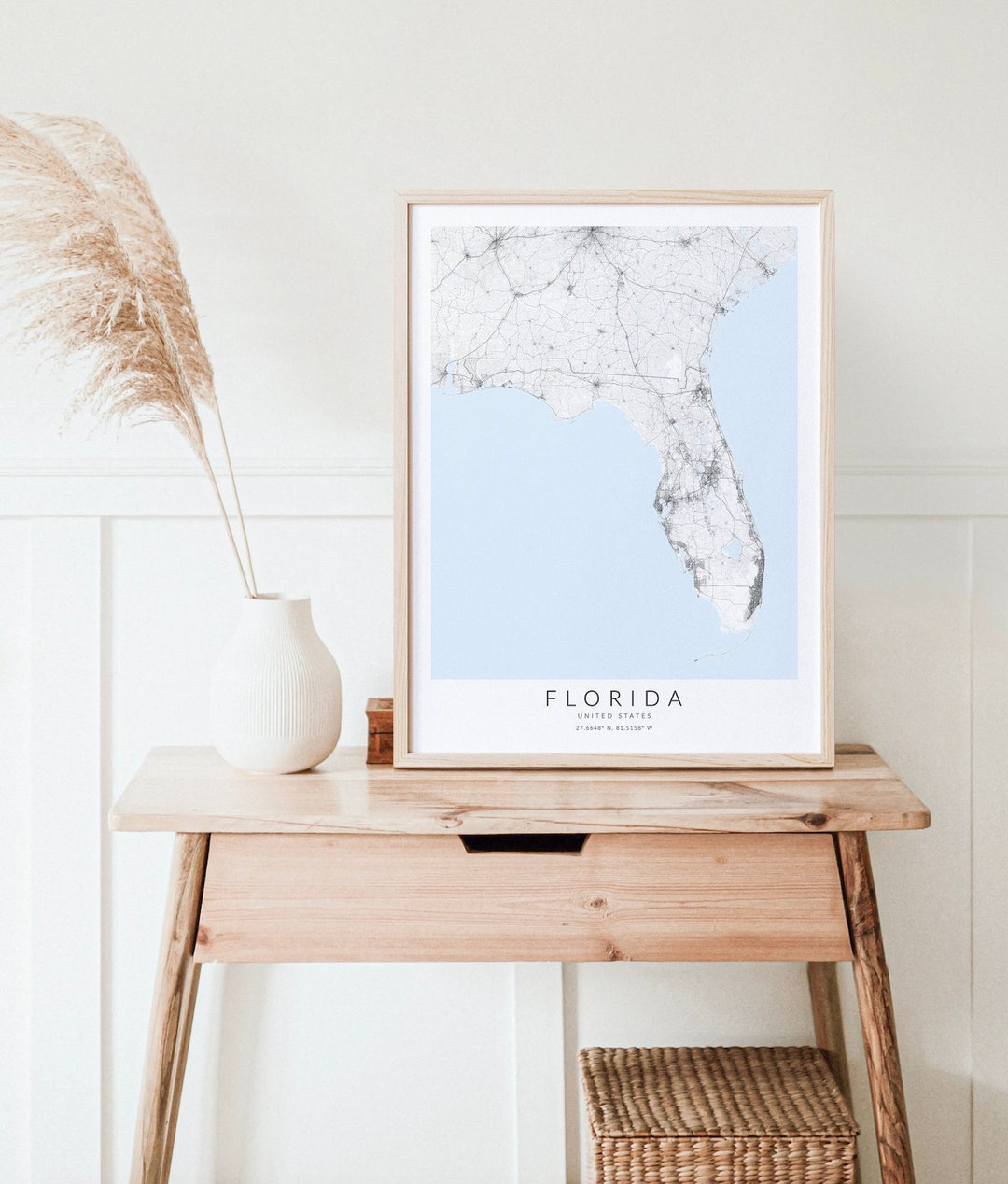 Florida Map Print, Florida State Map Print, Florida Poster, Florida ...