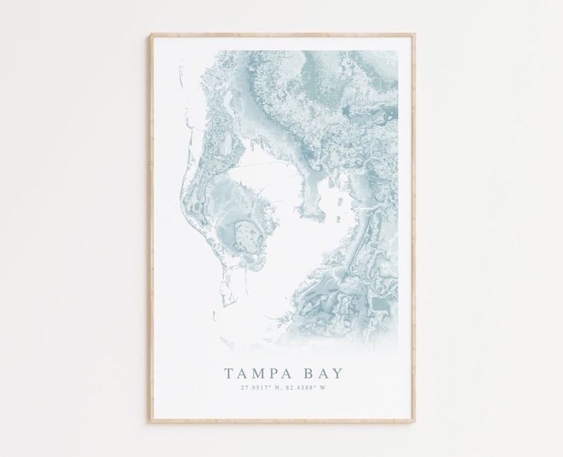 Tampa Bay Map Print, Map of Tampa Bay, Tampa Bay Gift, Florida Map ...