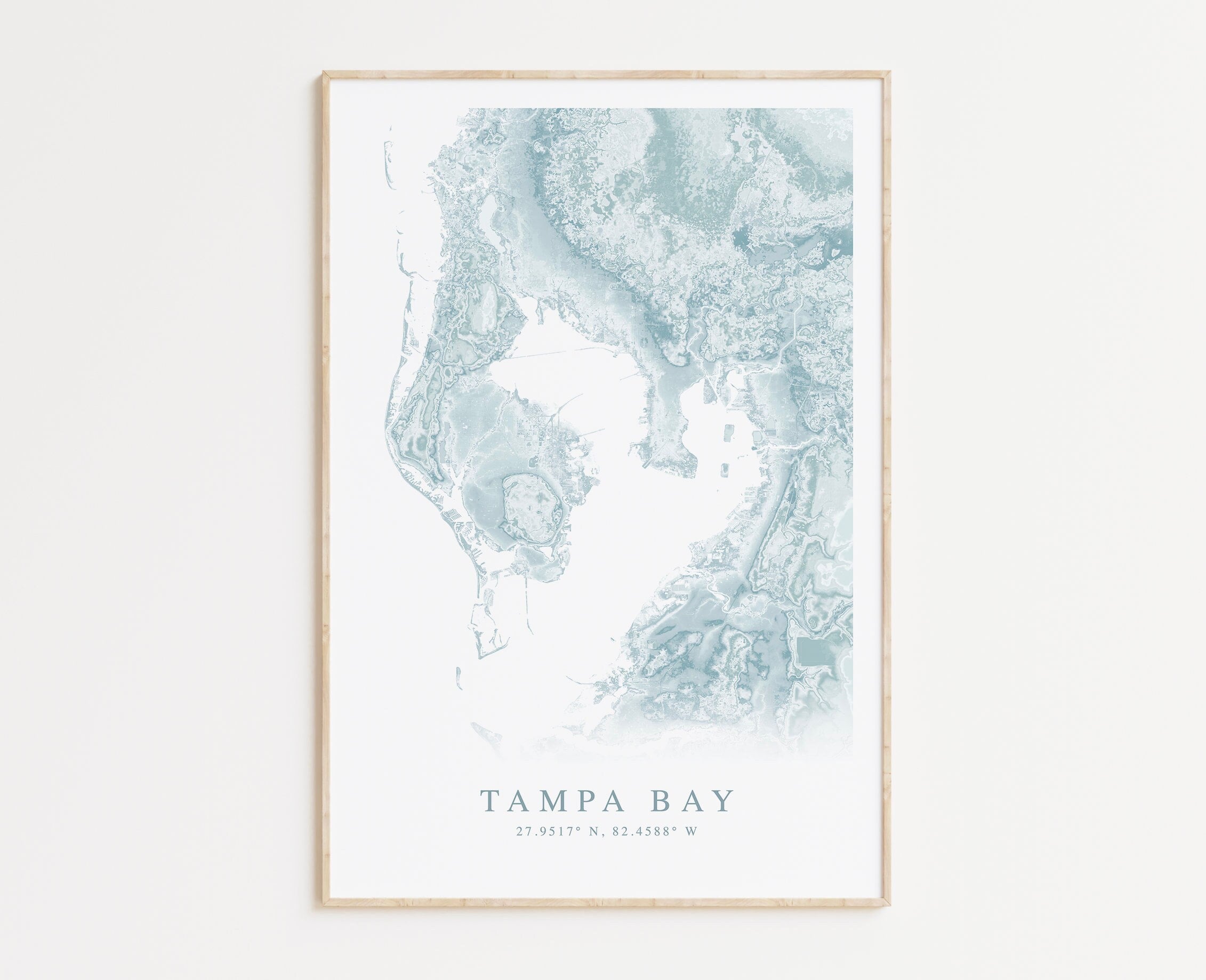 Tampa Bay Map Print, Map of Tampa Bay, Tampa Bay Gift, Florida Map ...