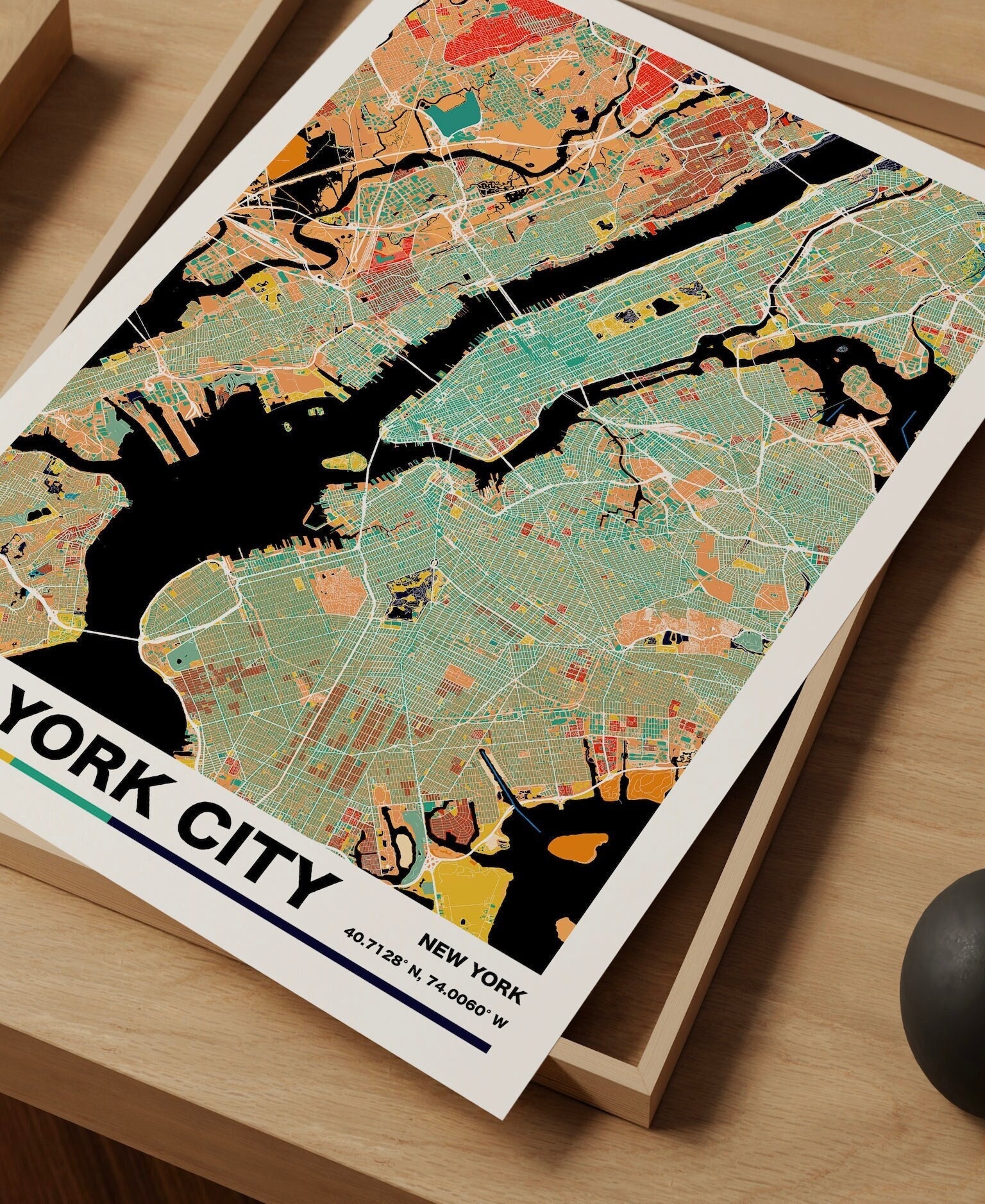 New York City Map Print, Retro NYC Poster, Retro Wall Decor, NYC Wall ...
