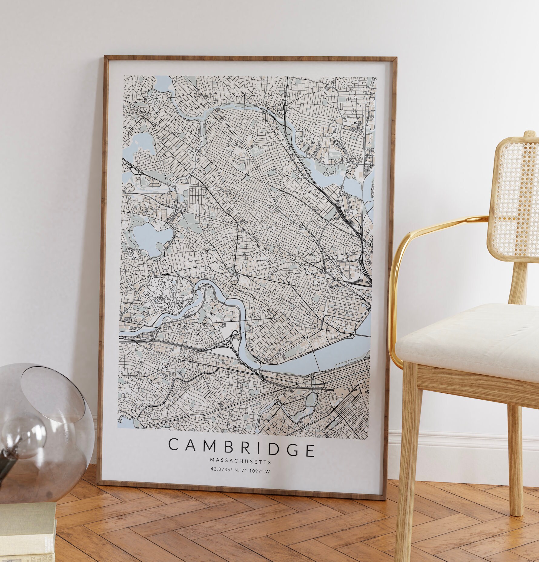 Cambridge Map Print, Cambridge Poster, Boston Map Print, Boston Poster ...